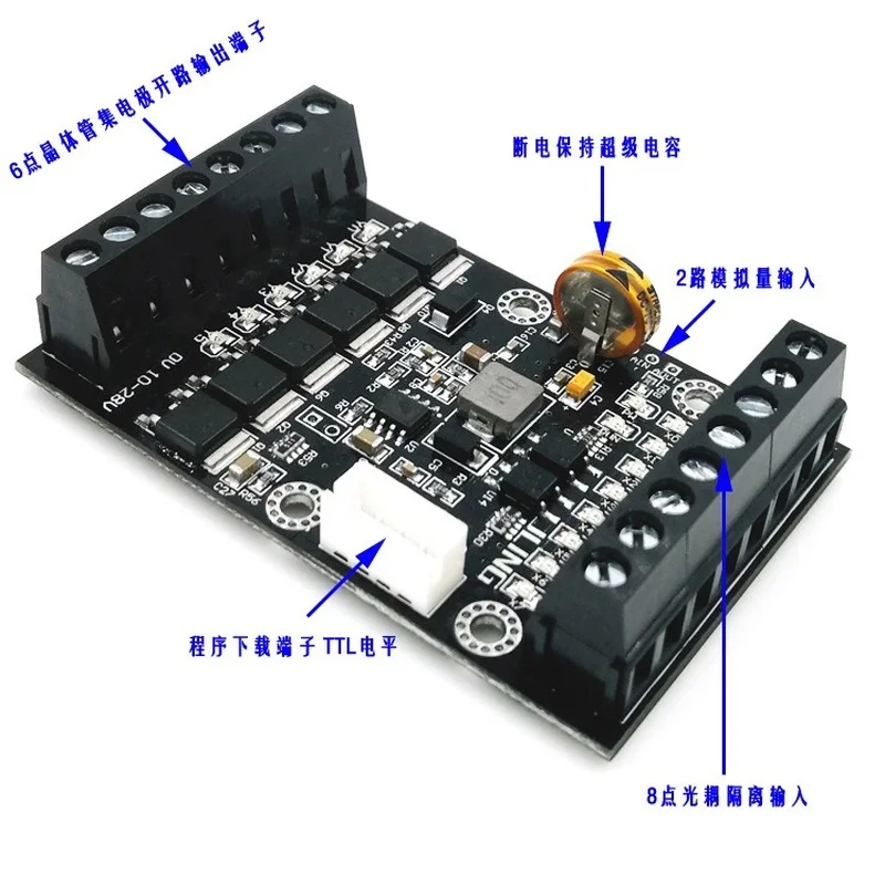 Programmable-Logic-Controller-PLC-Industrial-Control-Board-FX1N-14MT-DC10-28V-8000-Steps-with ...