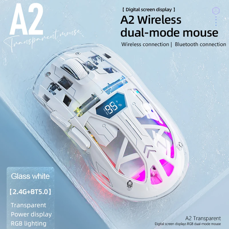A2-Transparent-RGB-wireless-mouse-Bluetooth-Dual-mode-Connection ...