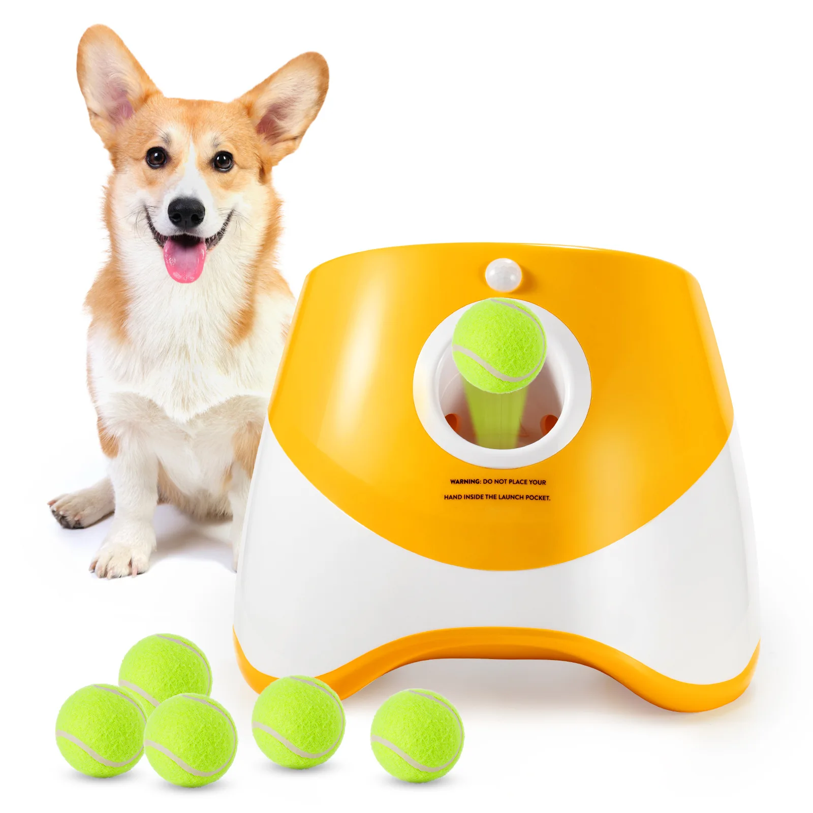 Dog Ball Throwing Launcher Automatic Dog Chase Toy Tennis Ball Throwing ...