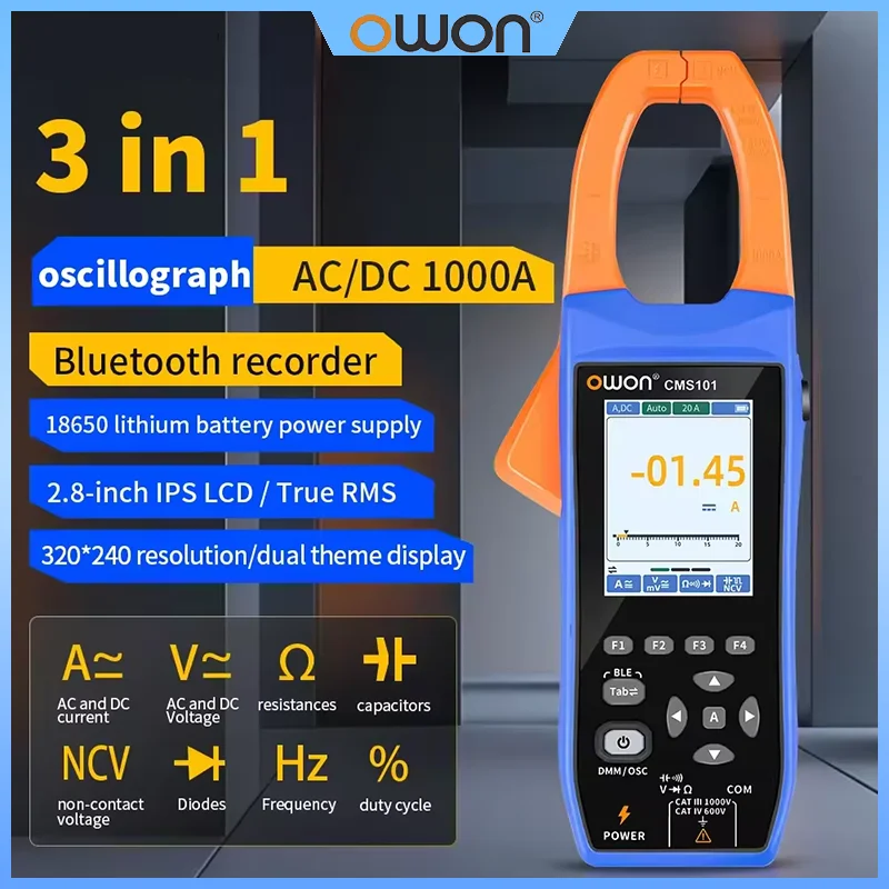 OWON CMS061/CMS101 1000A AC/DC Current Clamp Ammeter Cigital ...