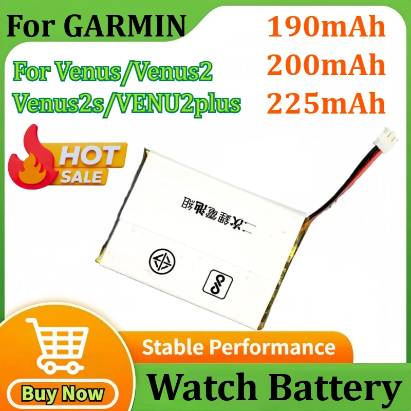 190mAh/200mAh/225mAh Replacement Battery for GARMIN VENU 2 2S VENU2 ...