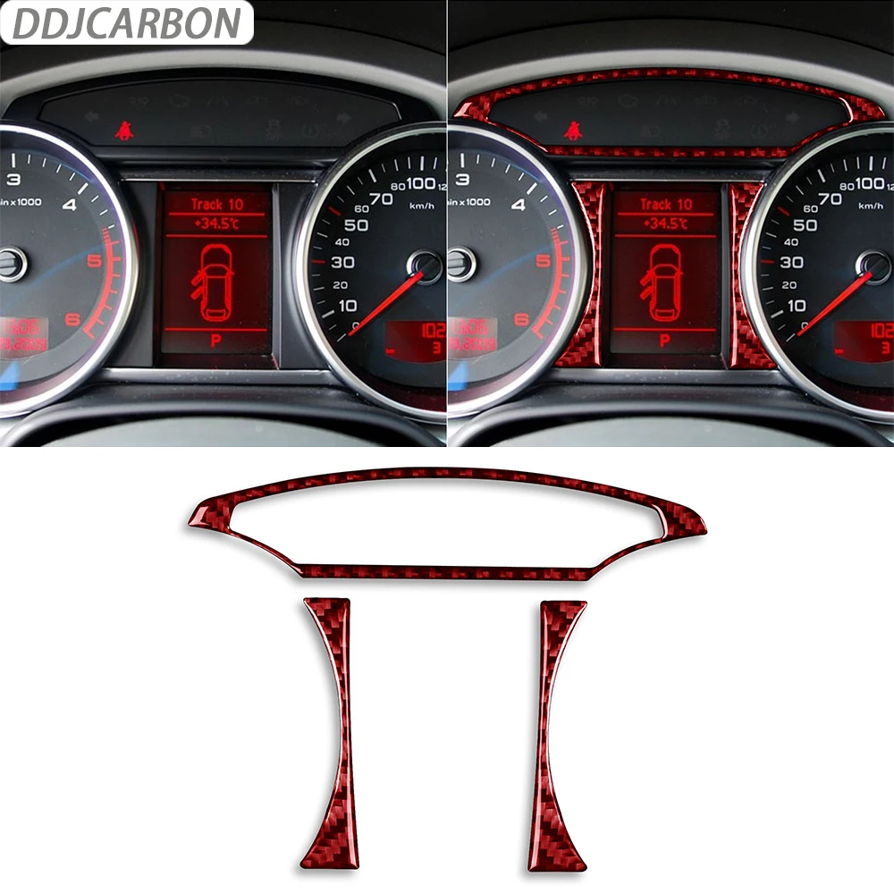 Red Real Carbon Fiber Speedometer Trim Frame Cover Car Interior Sticker ...