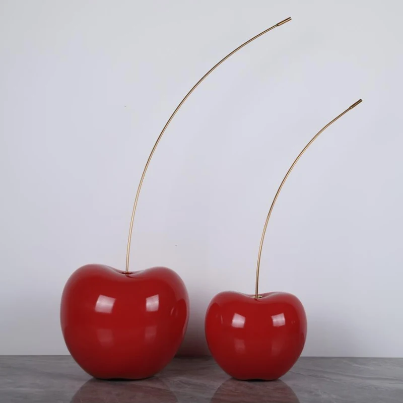 Resin-Fruit-Ornaments-Cherry-Statue-Simulated-Fruit-Home-Decoration ...