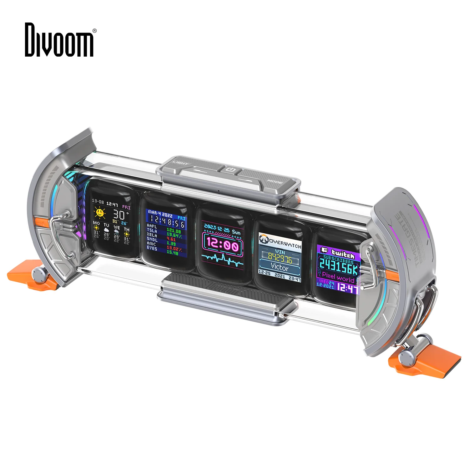 Divoom Times Gate Pixel Art Gaming Setup Clock with Smart App Control