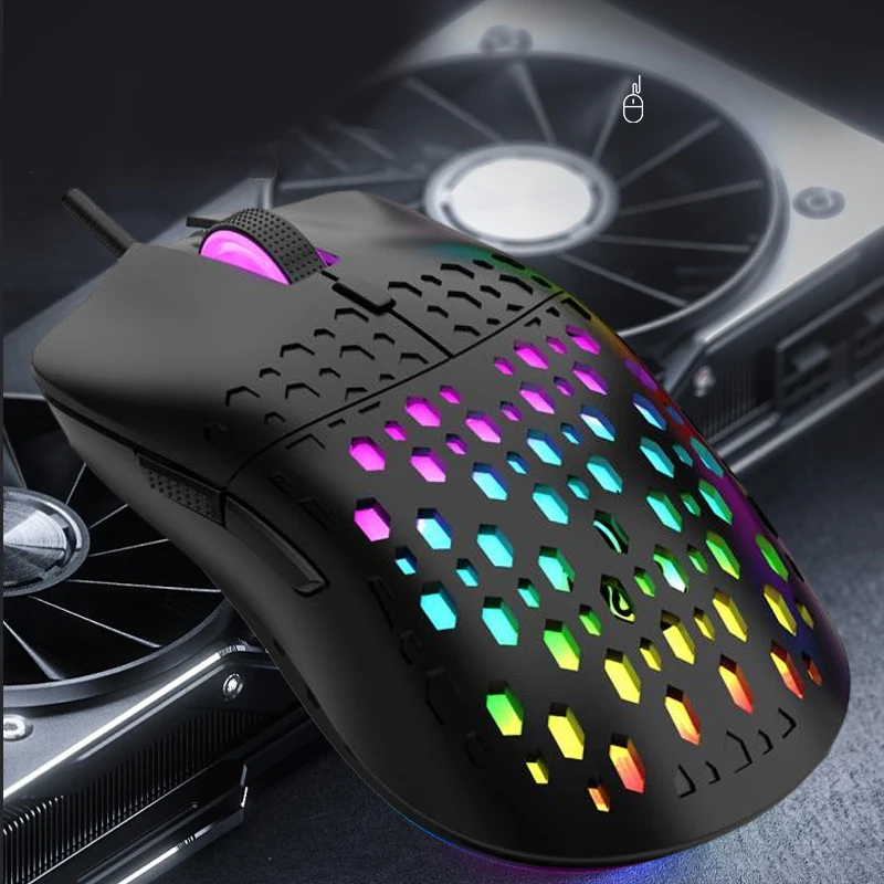 Mouse-para-jogos-com-fio-USB-RGB-Gamer-Hollow-Out-Mouses-Ajust-vel-3600 ...
