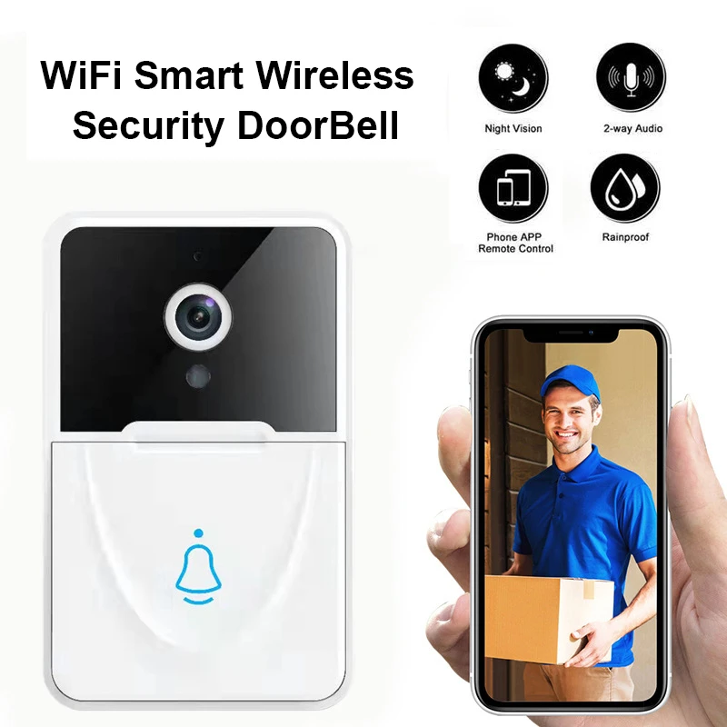 Wireless Smart Doorbell Mobile Phone Remote Visual Intercom With Ding ...