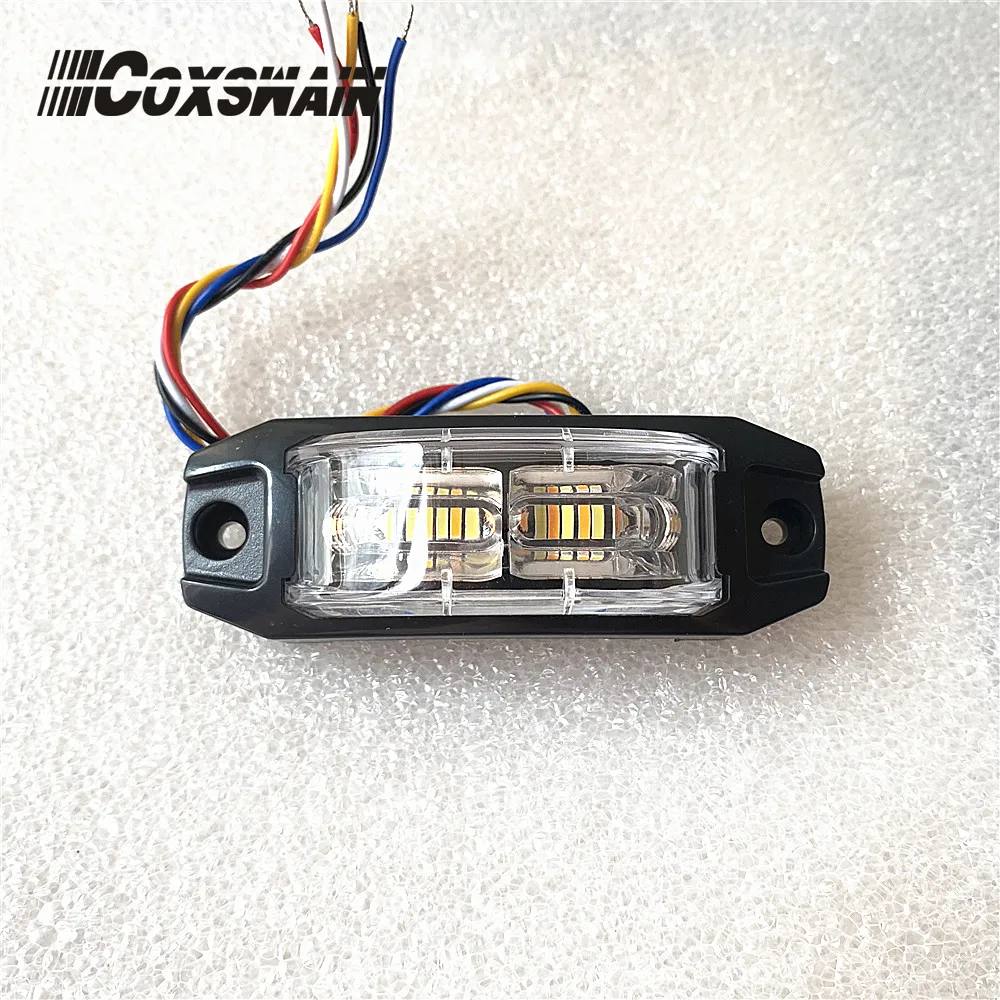 COXSWAIN-LED-Safety-Side-Warning-Car-Lamp-Dual-Color-24-3W-LED-Rearview ...