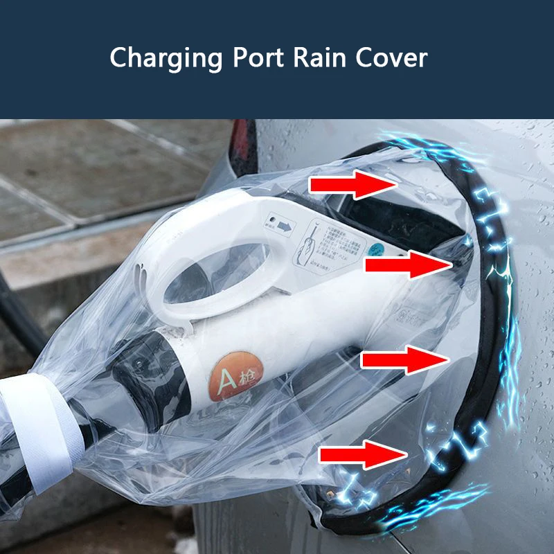 New Upgrade Electric Car Side Charging Port Rain Cover Transparent ...