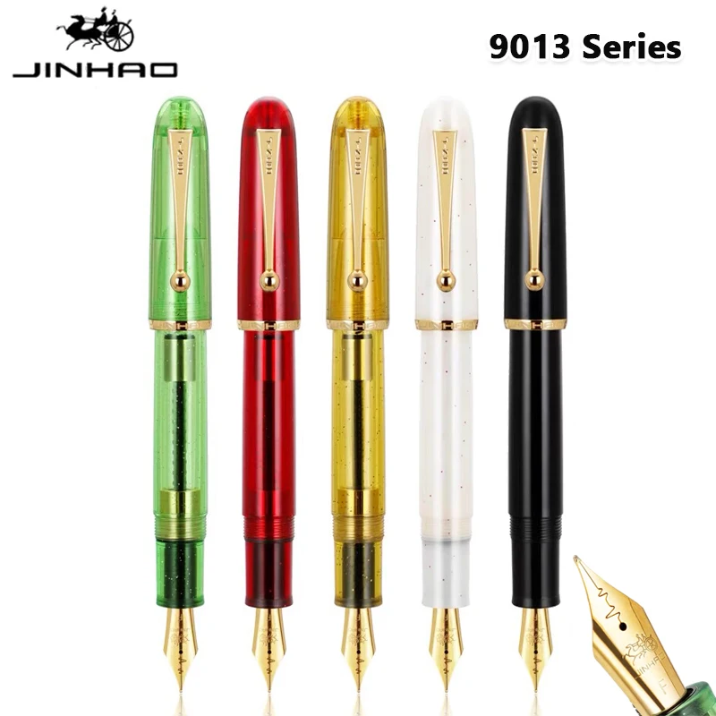 Jinhao-9013-Fountain-Pen-Acrylic-5Color-Heartbeat-M-F-Nib-Elegant ...
