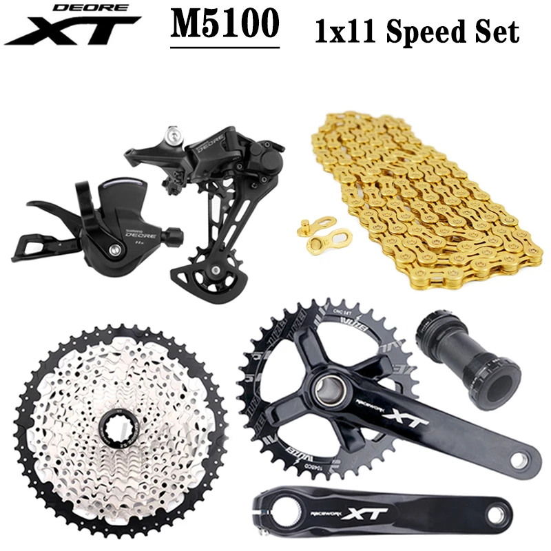 7-Kits-M5100-1x11-Speed-Set-Bike-Shifter-Rear-Derailleurs-XT-Crank-VG ...