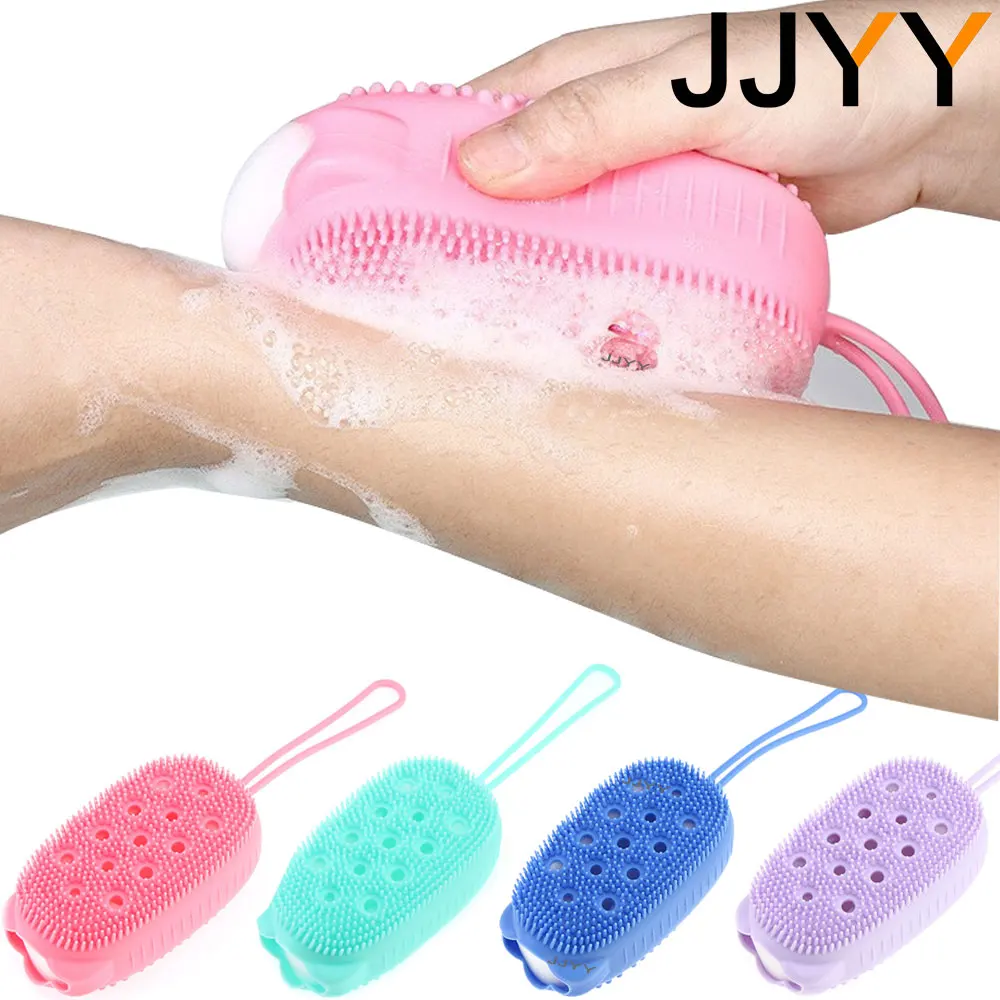 JJYY Silicone Body Scrubber Bath Exfoliating Scrub Sponge Shower Brush ...