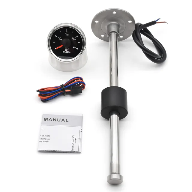 240-33 Fuel Float Sensor With 52mm Fuel Level Gauge 7 Color LED Oil ...