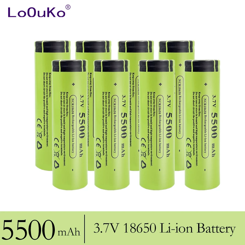 Loouko 3,7 neue ncr 5500 v 18650 mah Lithium wiederauf ladbare Batterie ...