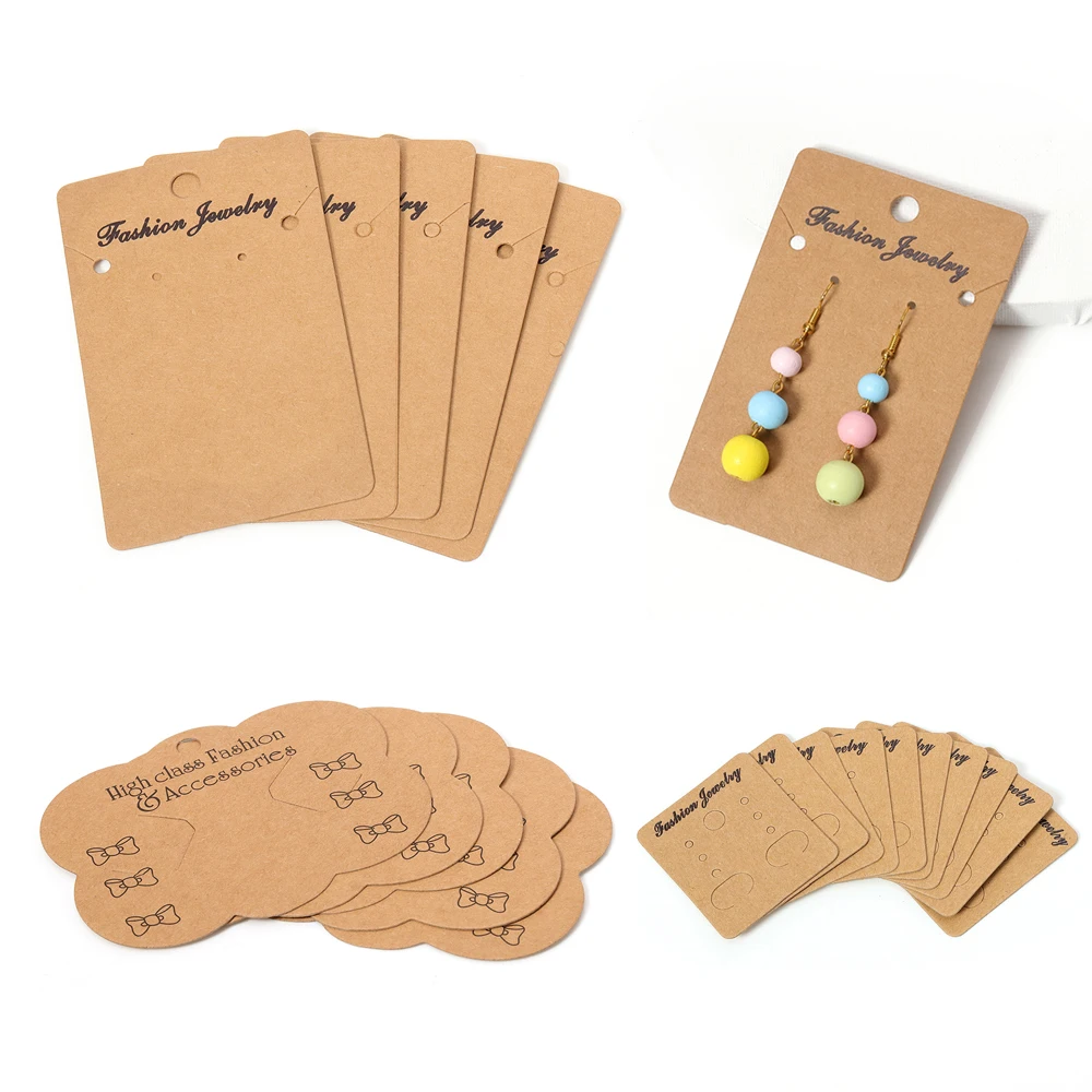 50pcs-Earrings-Display-Cards-Ear-Studs-Kraft-Paper-Display-Card-for ...