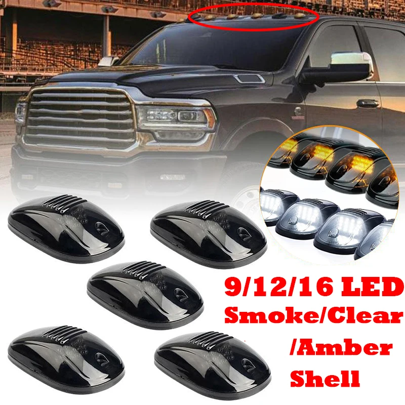 5Pcs 9/12/16 LED Car Cab Roof Marker Lights For Ford F150 Dodge Beast ...