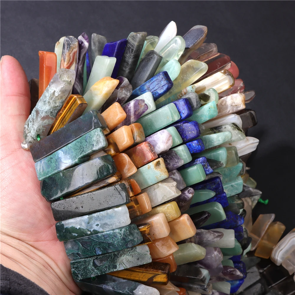 Natural Slice Power Stone Bead Top Drilled Amazonite Quartz Agat Point ...