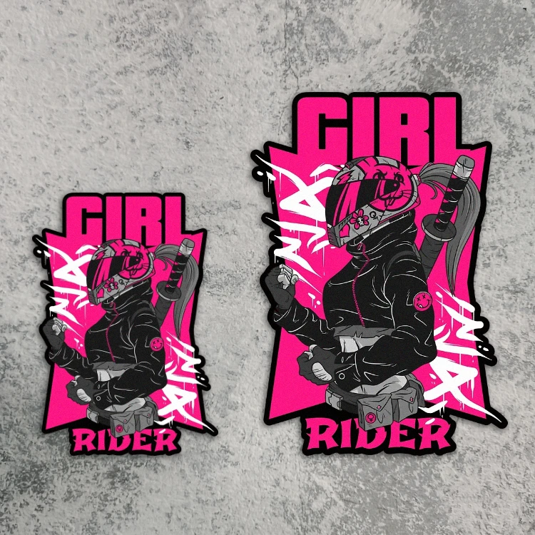 Upgrade Your Ride with Cool Girl Racer Driver Stickers: A Biker Mujer ...