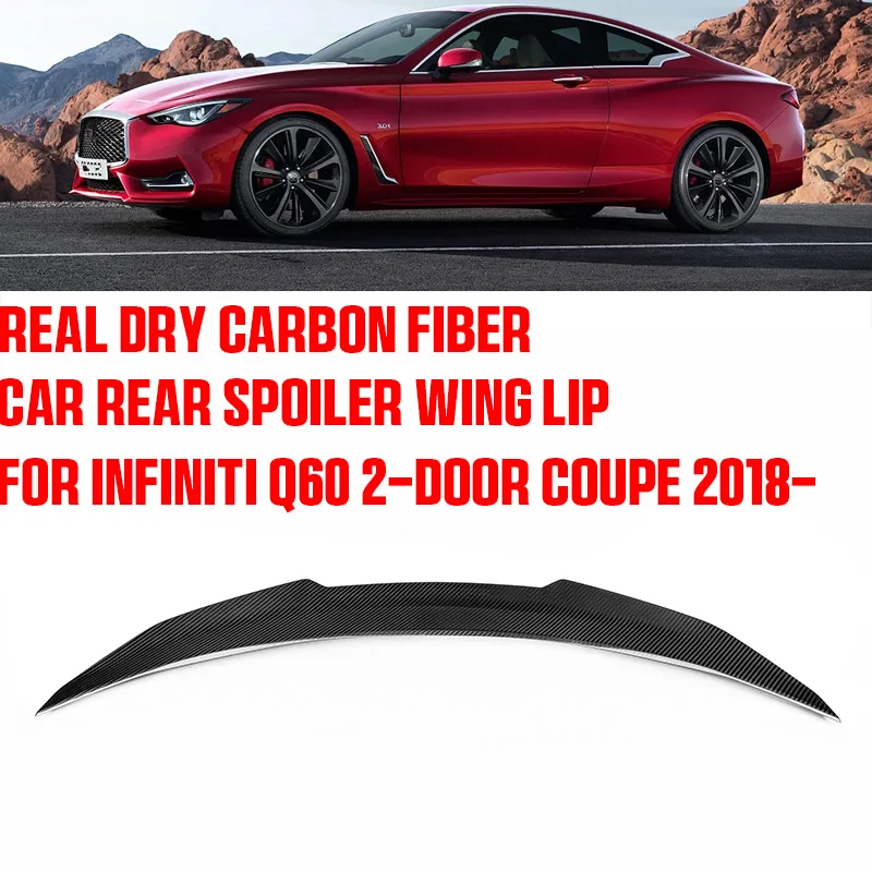 Real-Dry-Carbon-Fiber-Car-Rear-Spoiler-Wing-Lip-Extension-For-Infiniti ...