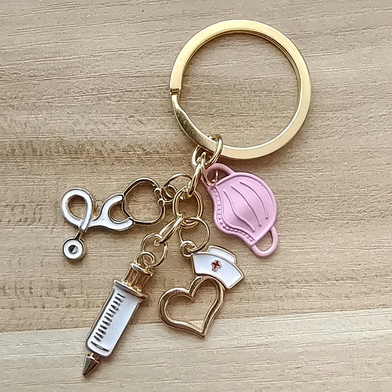 New-Nurse-Doctor-Mask-Keychain-Paramedic-Keychain-Syringe-Stethoscope ...