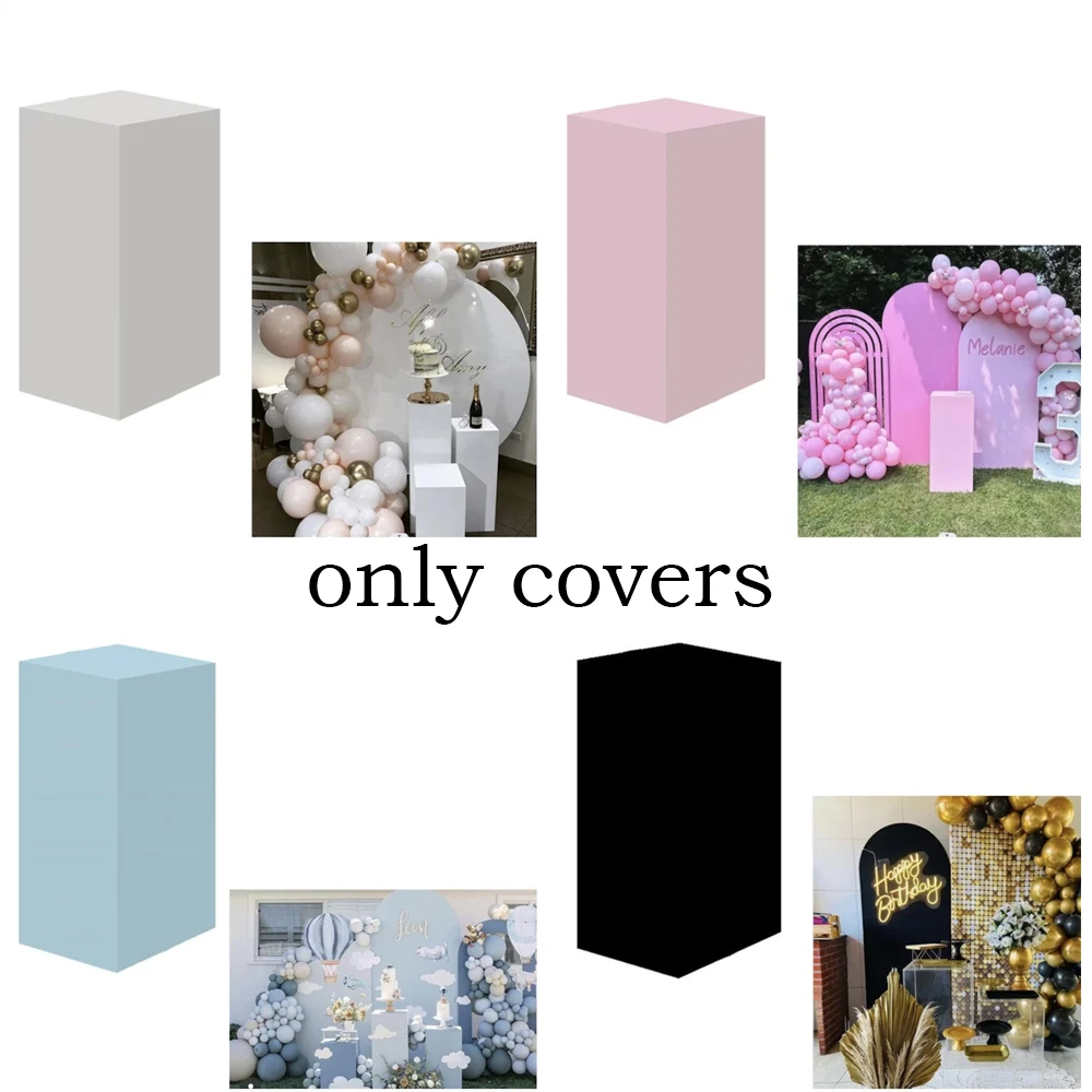 Birthday Party Covers for Rectangle Box Square Plinths Solid Black ...