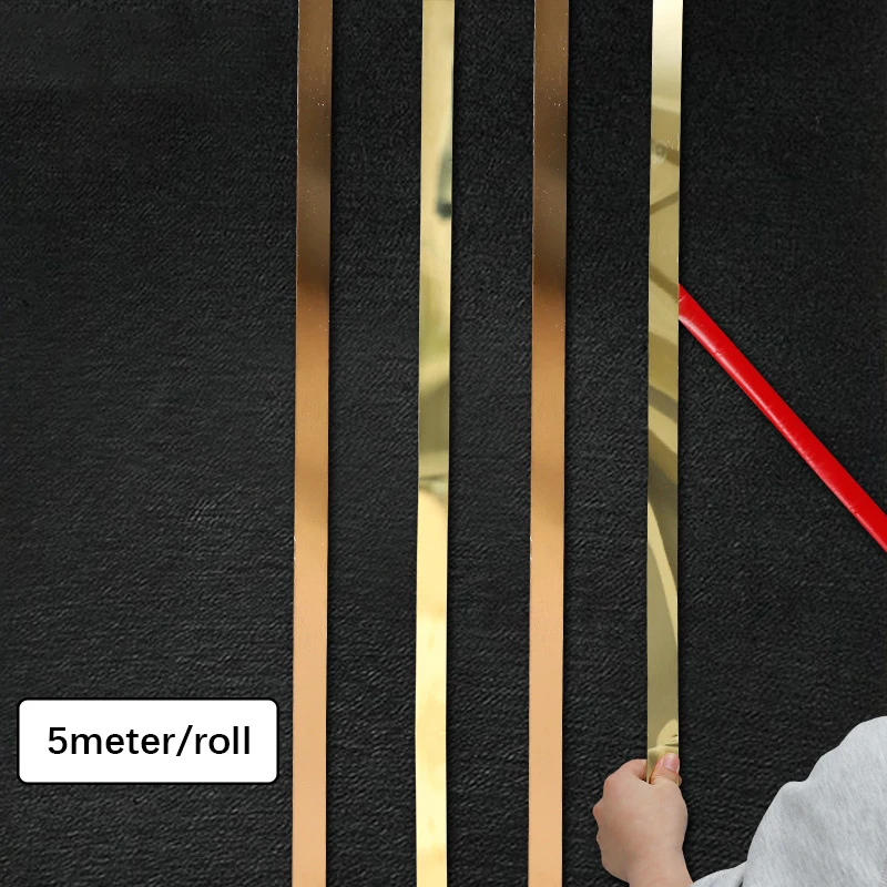 Bande-autocollante-murale-dor-e-en-acier-inoxydable-d-coration-de-salon ...