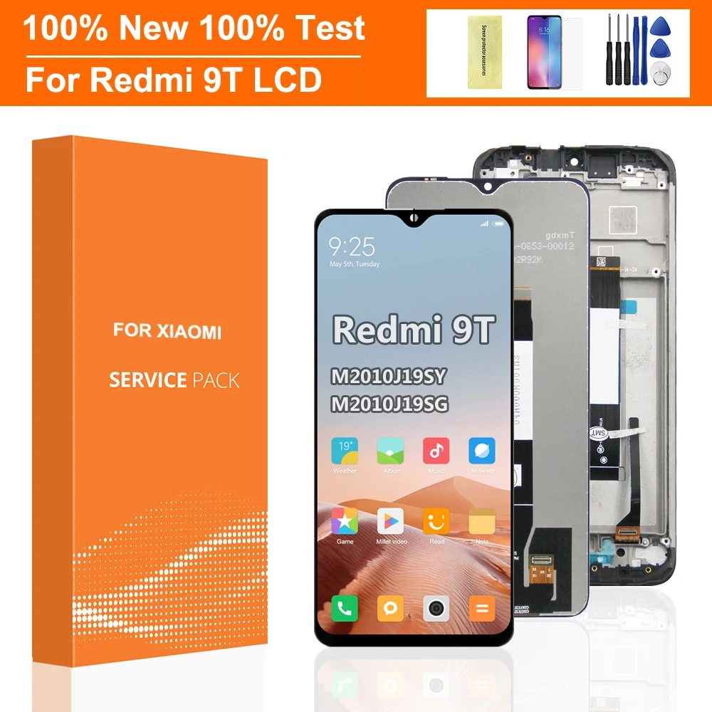 6.53 ''Tela Original Para Redmi 9T LCD Display Touch Screen Digitador ...