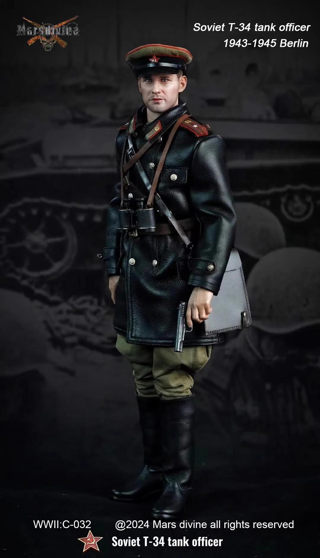 Marsdivine-C-032-1-6-Soldier-Figure-Soviet-Tank-Officer-Clothing-And ...