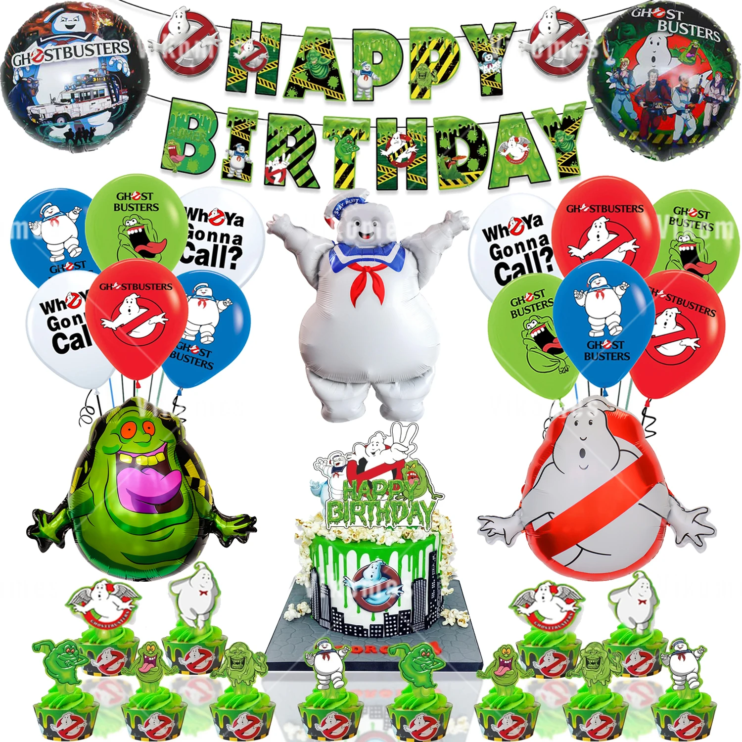 Ghost-Busters-Balloon-Ghostbusters-Cake-Toppers-Game-Latex-Ballons ...
