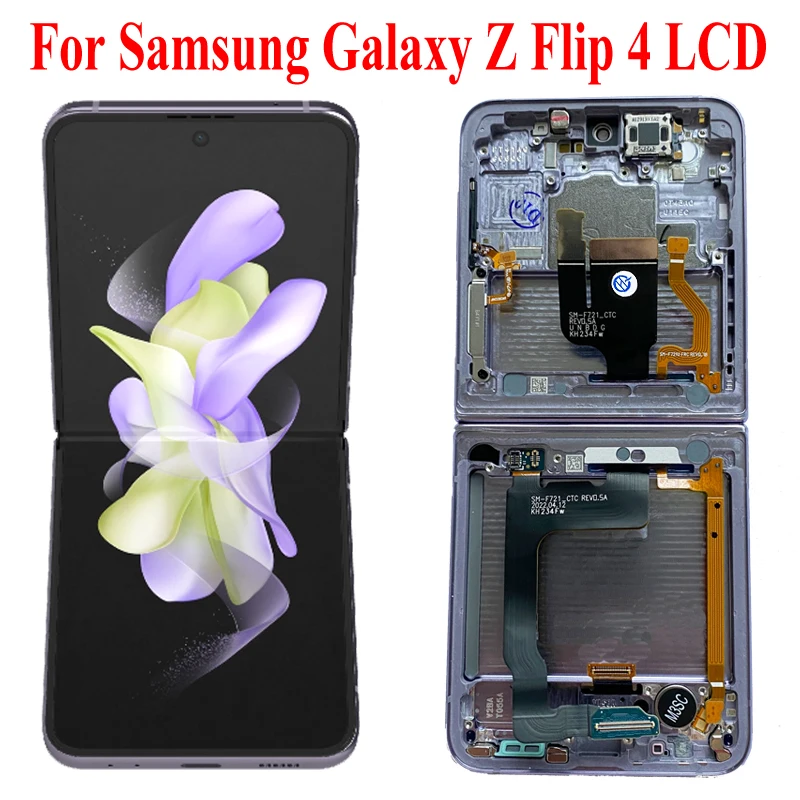 6.7" Original Display For Samsung Galaxy Z Flip 4 LCD Screen With Frame ...