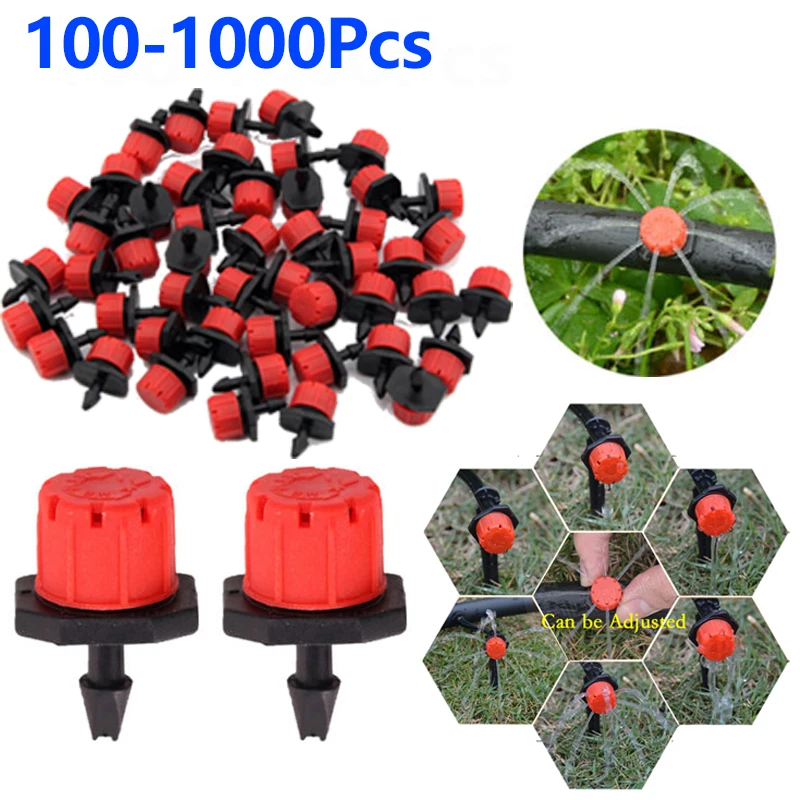 10-1000PCS-Irrigation-Drippers-Sprinklers-Adjustable-Water-Dropper-Head ...