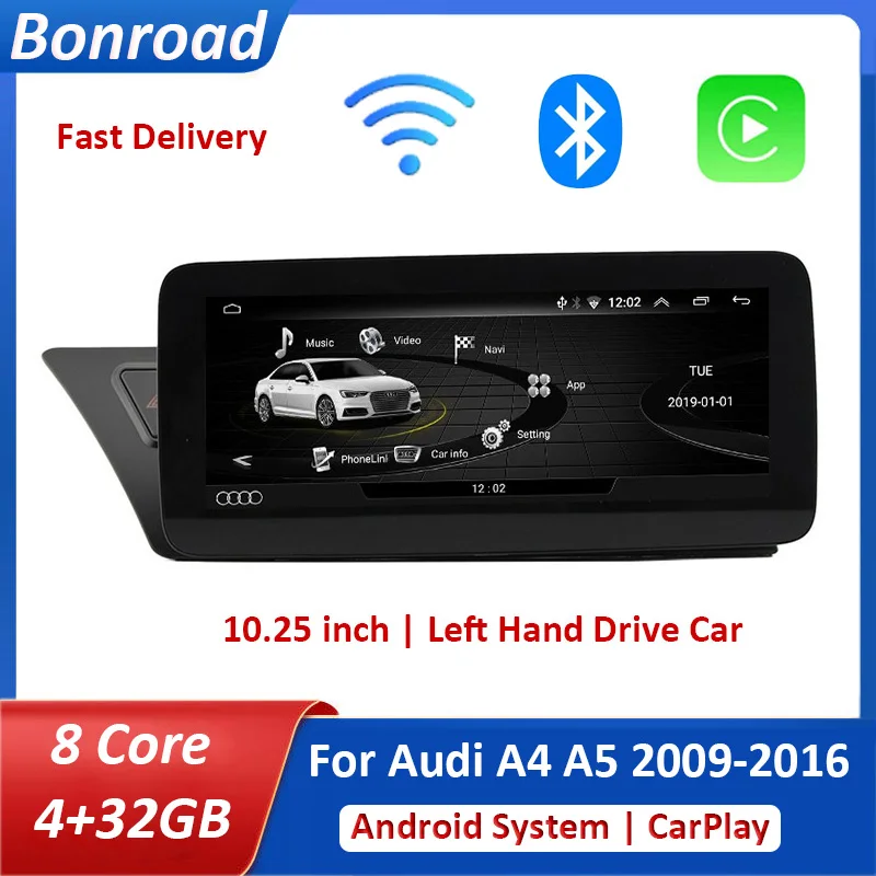 Bonroad 2 Din Radio samochodowe z androidem odtwarzacz Multimedia Bluetooth Stereo CarPlay dla ...