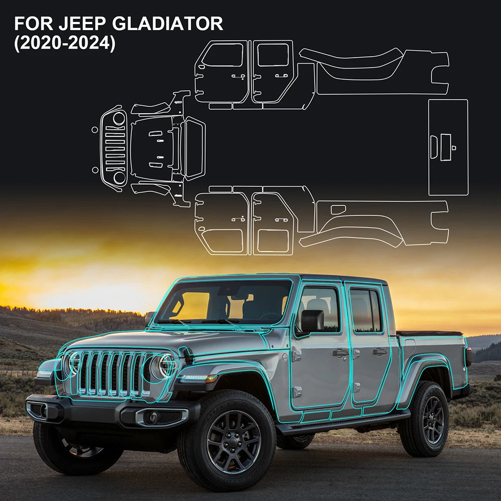 KUNGKIC-Paint-Protection-Film-for-JEEP-Gladiator-2020-2024-Pre-Cut ...