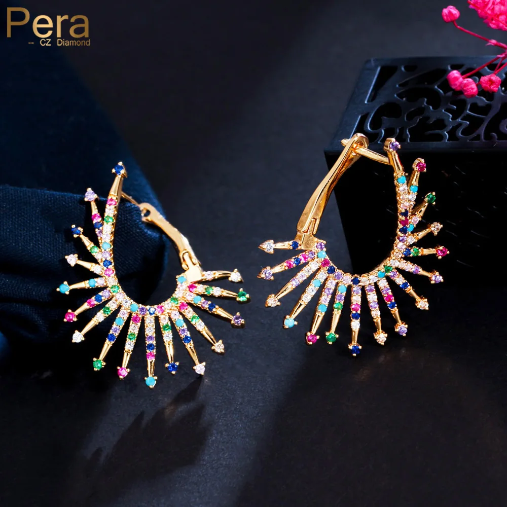 Pera-Beautiful-Multicolor-Fireworks-Gold-Color-CZ-Zircon-with-Easy ...