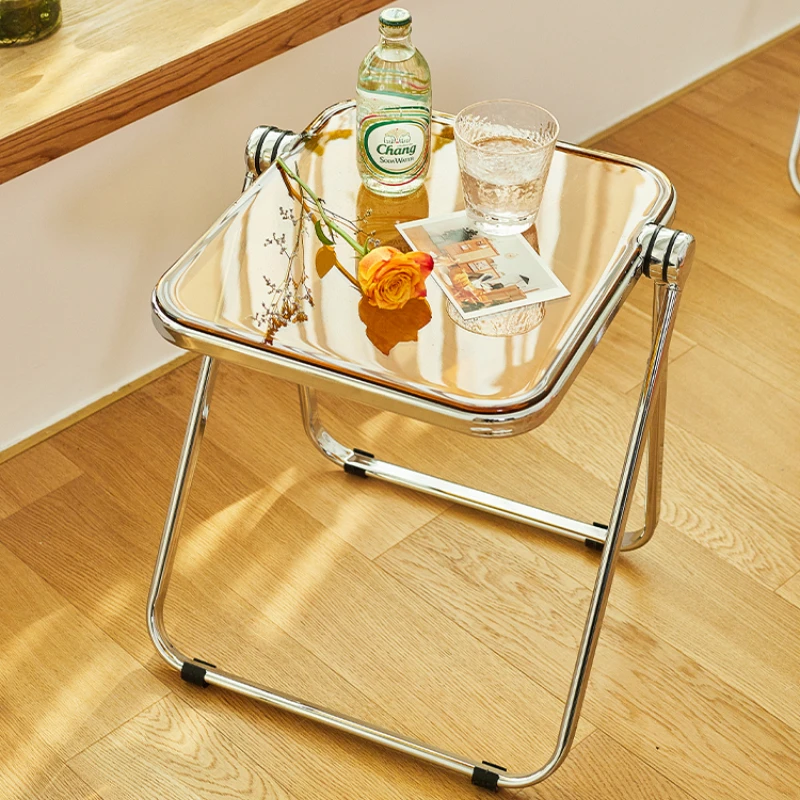 High-Value-Coffee-Tables-Transparent-Plastic-Bedside-Table-Folding ...