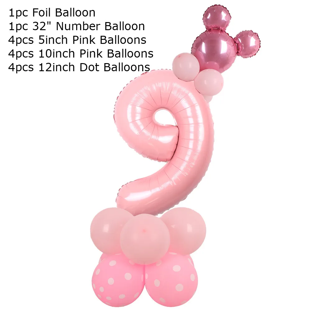 Juego de 14 globos de aluminio de Minnie rosa de Disney, regalos de ...