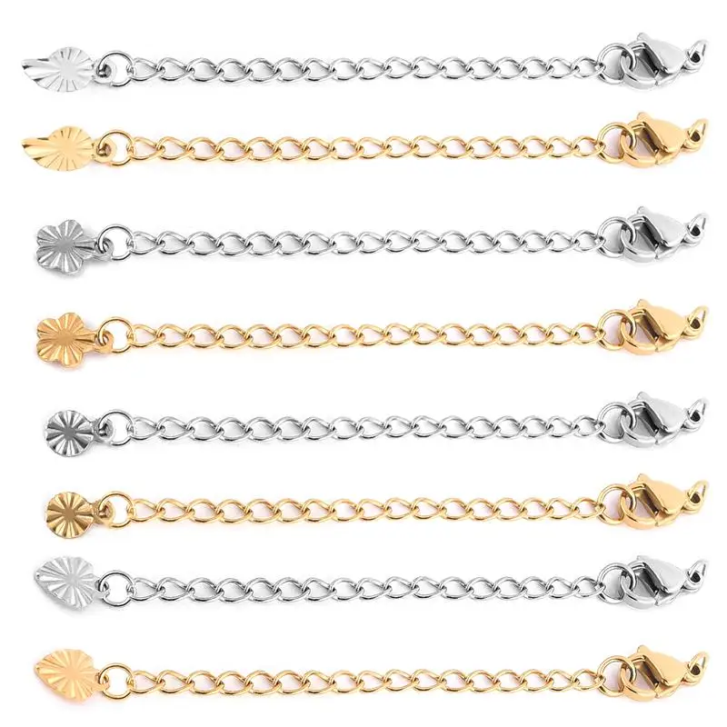 5pcs-Stainless-Steel-Extension-Extended-Tail-Chains-With-Lobster-Clasps ...