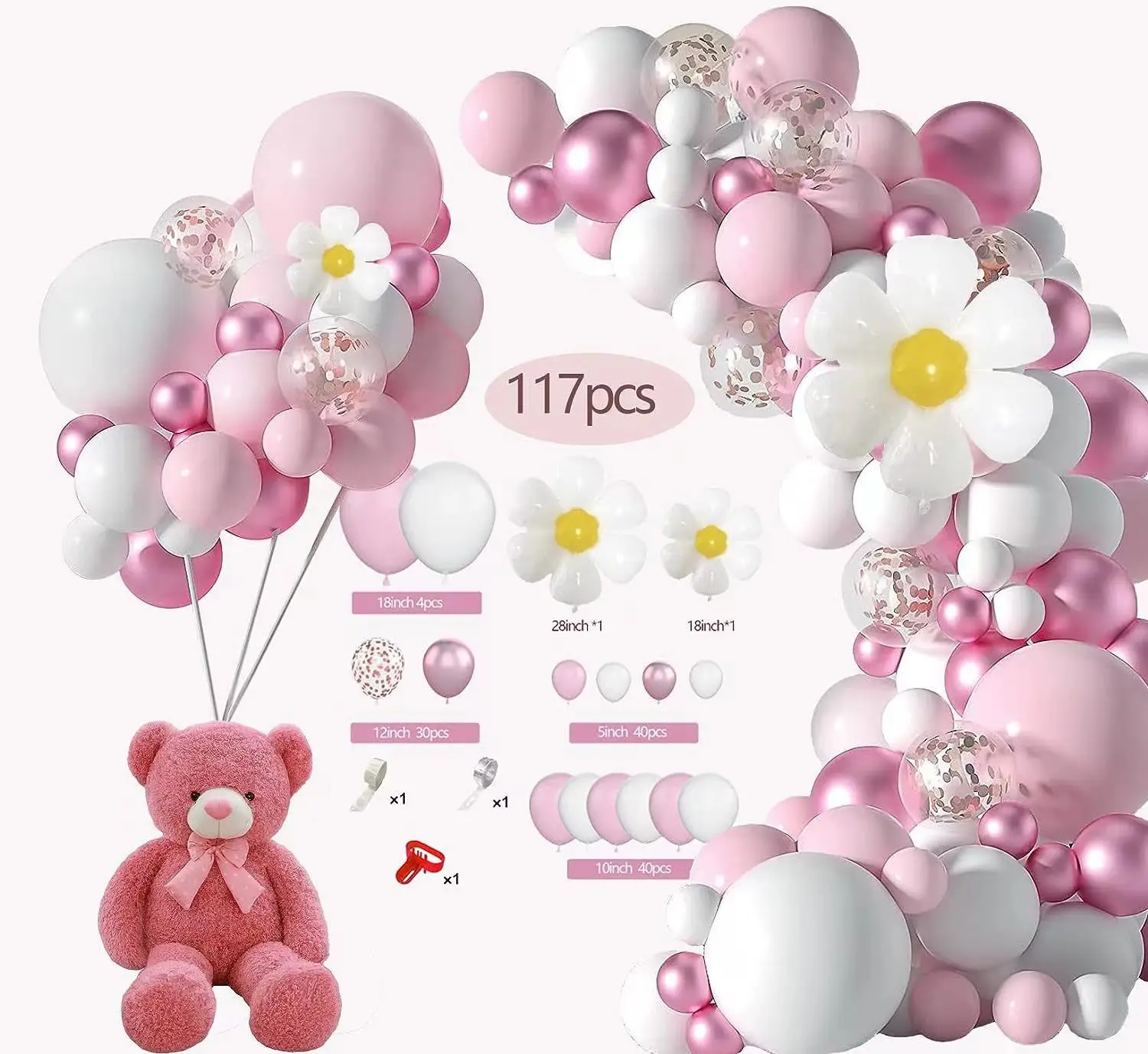 Pink Balloon Daisies Balloon Chain Ambiance Set Balloon Arch Wedding ...