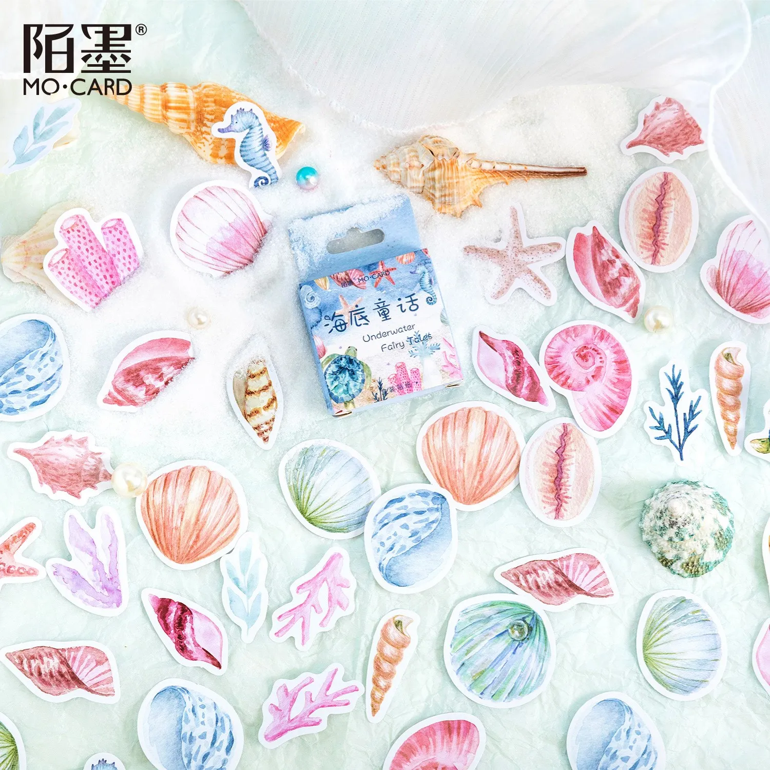 46-Pcs-box-Sea-Shell-Aesthetic-Diary-Travel-Paper-Junk-Journal-Stickers ...