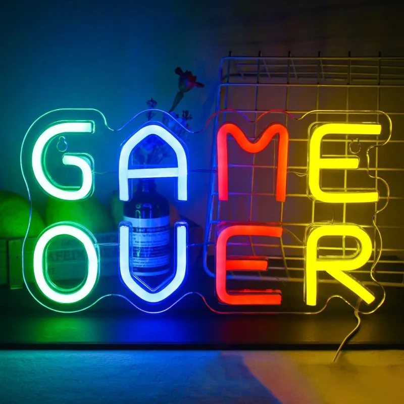 LED Gaming Neon Light Sign Control, Lâmpada Decorativa, Luzes Coloridas ...