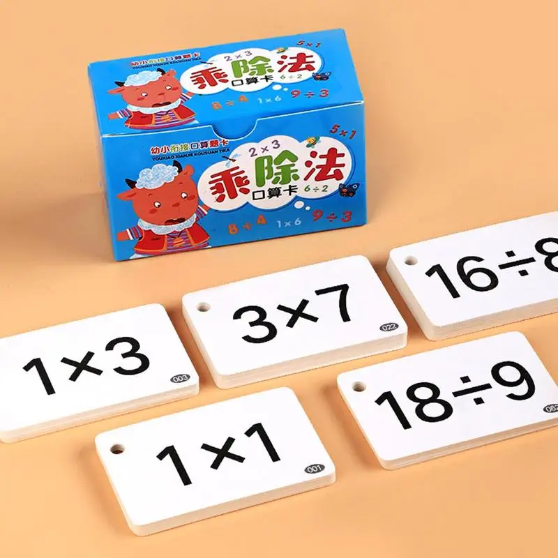 Kids Math Learning Cards Mathematics Card Tool Multiplication Division ...