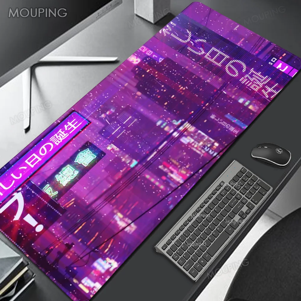 Japan Mouse Pad Neon Purple Deskmat Nativity Retrowave Gaming Laptop ...