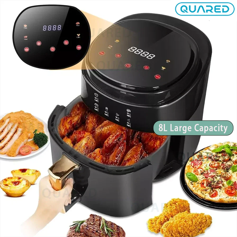 8L Air Fryer 1400W Electric Oil Free Nonstick Air Fryer Machine with ...