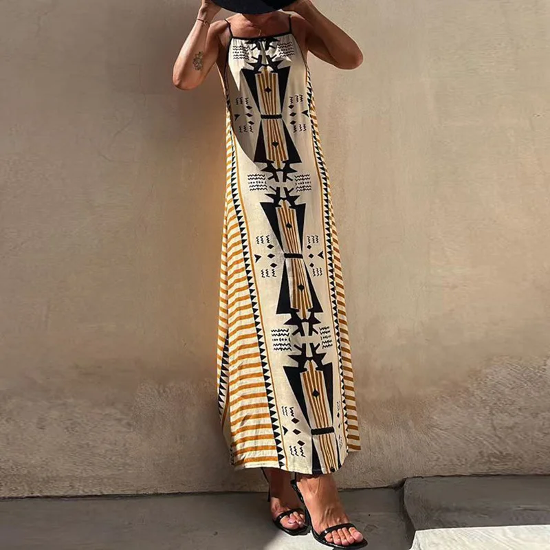 Vestido de verano holgado con estampado para mujer, ropa informal sin ...