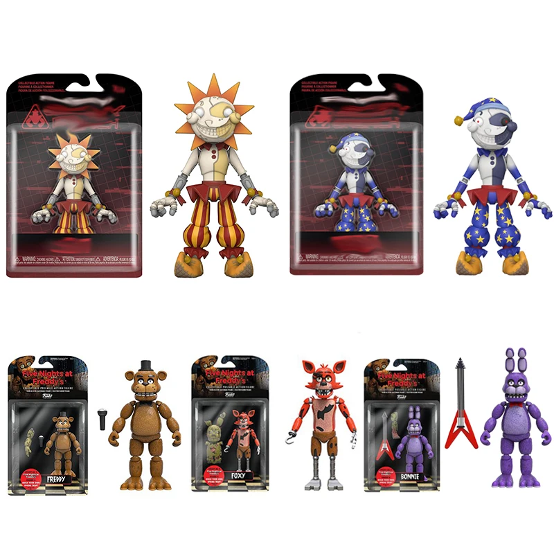 Game-FNAF-Figures-Sundrop-Action-Figure-Freddy-Bonnie-Foxy-Chica ...