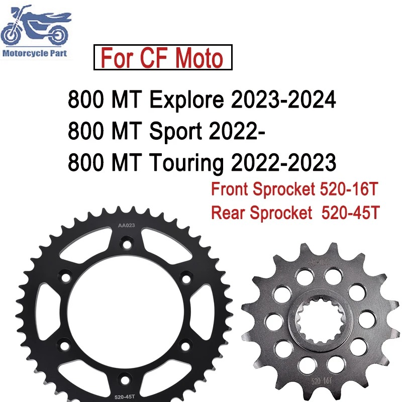 Motorcycle Front Rear Sprockets 20CrMnTi For CF Moto 800 MT Explore 800 ...