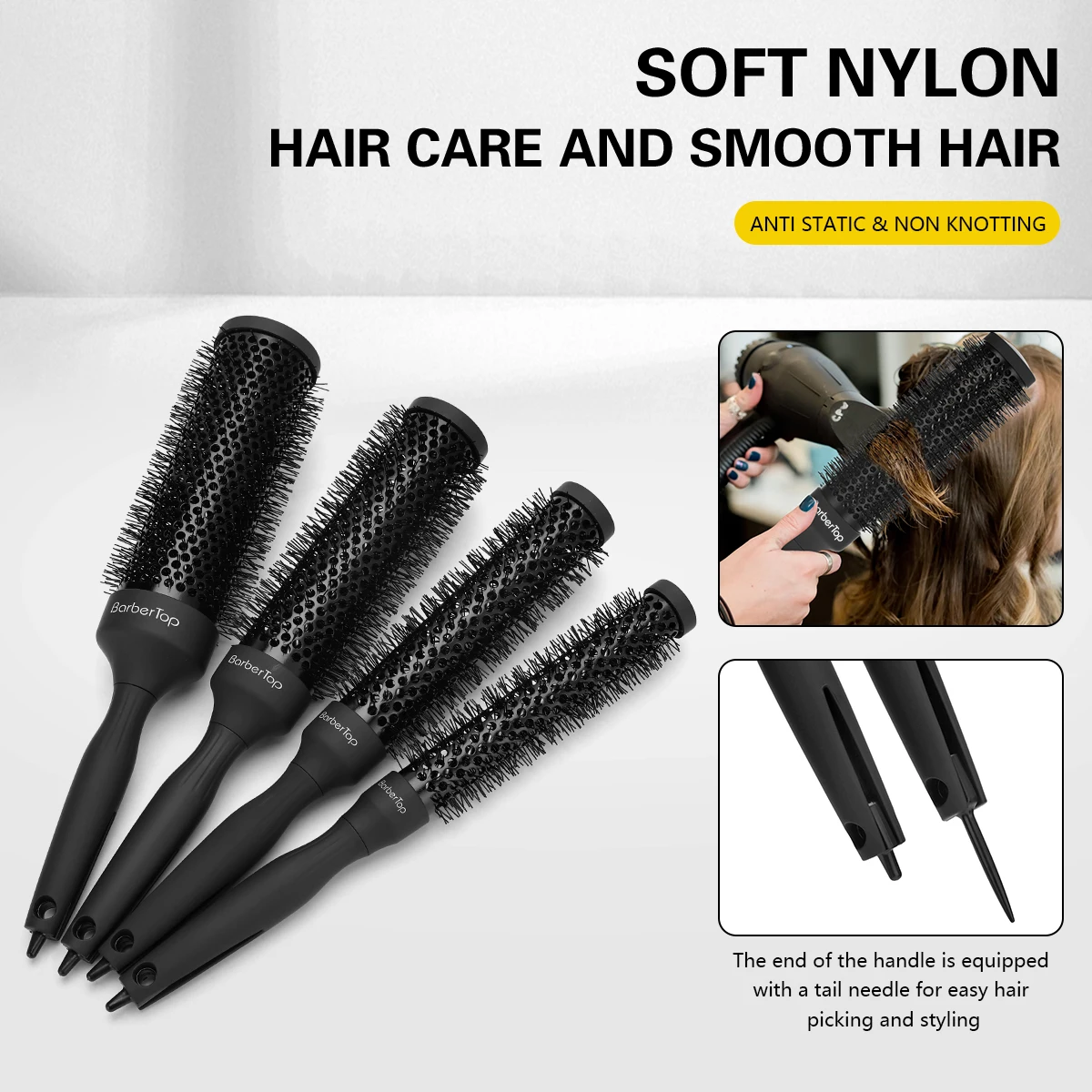 Salon Comb Styling Tools Round Hair Comb Hairdressing Curling Hair ...