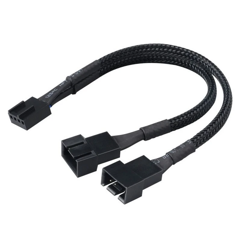 4 Pin Pwm Fan Cable 1 To 1/ 2/3/4 Ways Splitter Black Sleeved 27cm ...