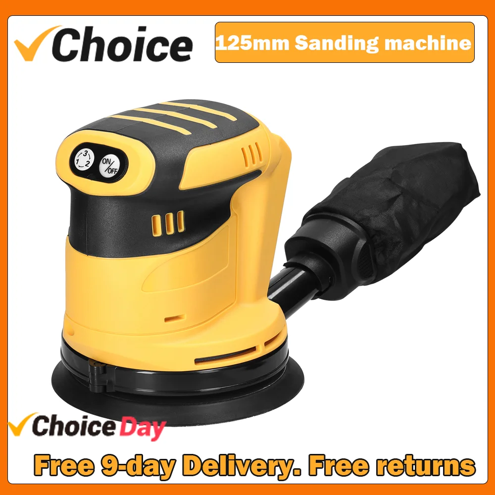 125mm-Cordless-Orbital-Sander-Brush-Motor-Wood-Grinder-Wood-Metal ...