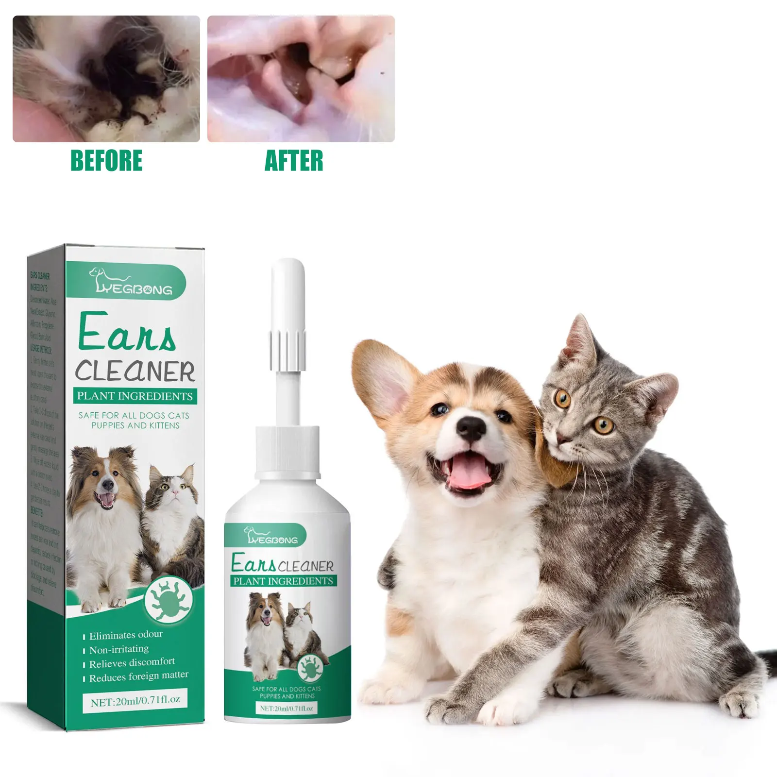 Yegbong-Cat-Dog-Ear-Cleaner-Earwax-Odor-Removal-Infections-Control-Ear ...