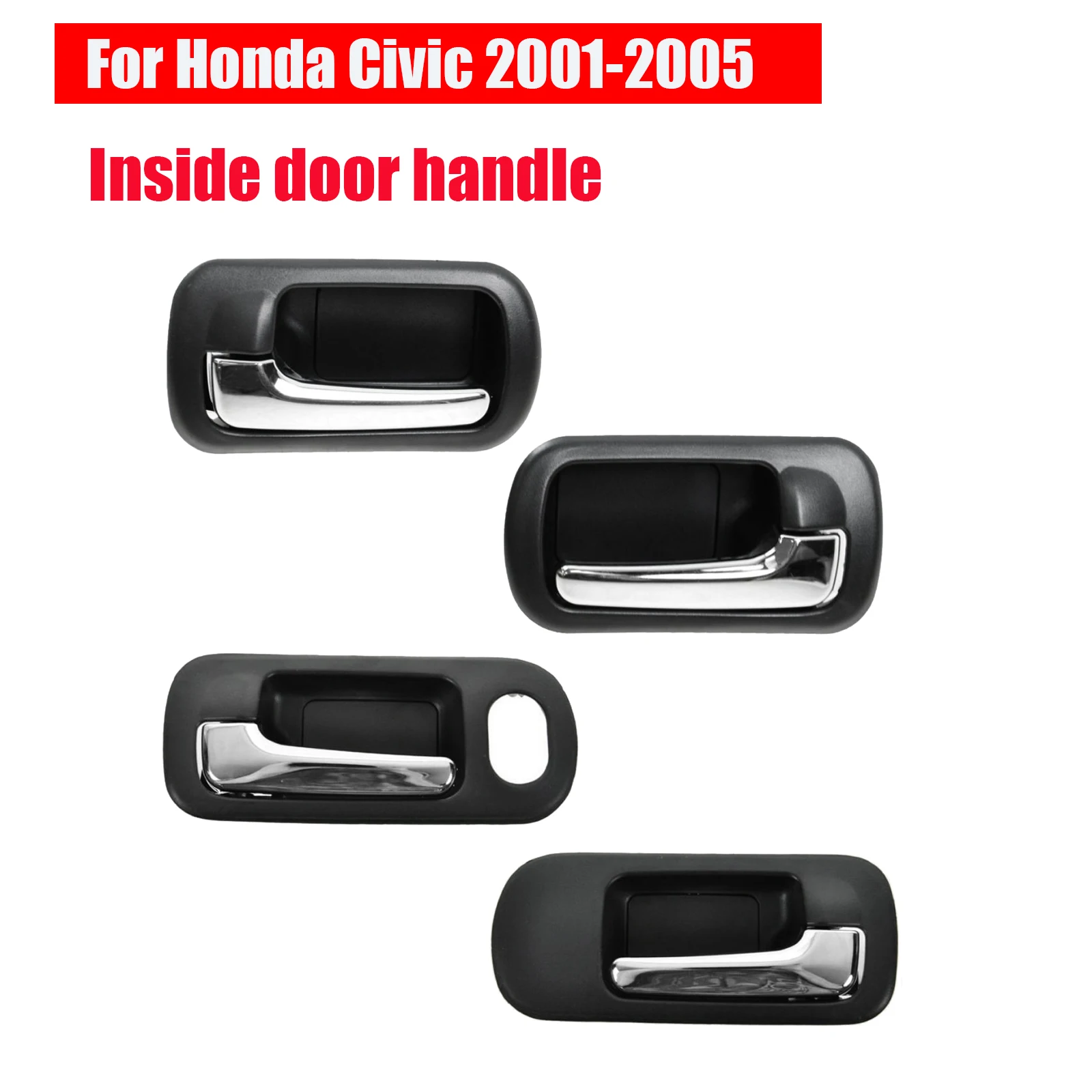 Set-of-4-Interior-Inside-Door-Handle-Black-Chrome-For-2001-2002-2003 ...